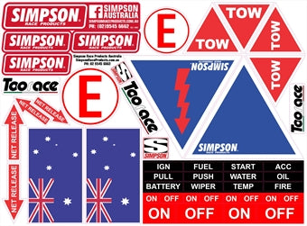Black White Fluro, Battery Triangles etc – Simpson Race Products